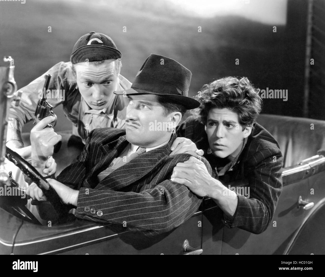 JUNIOR G-MEN, from left, Huntz Hall, Victor Zimmerman, Billy Halop ...