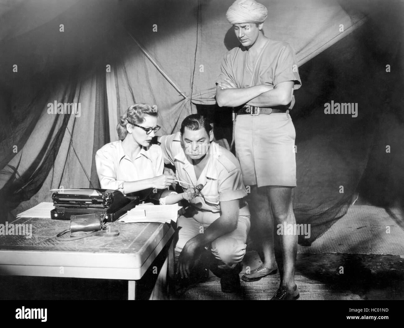JUNGLE JIM, l-r: Virginia Grey, Johnny Weissmuller, Rick Vallin, 1948 ...