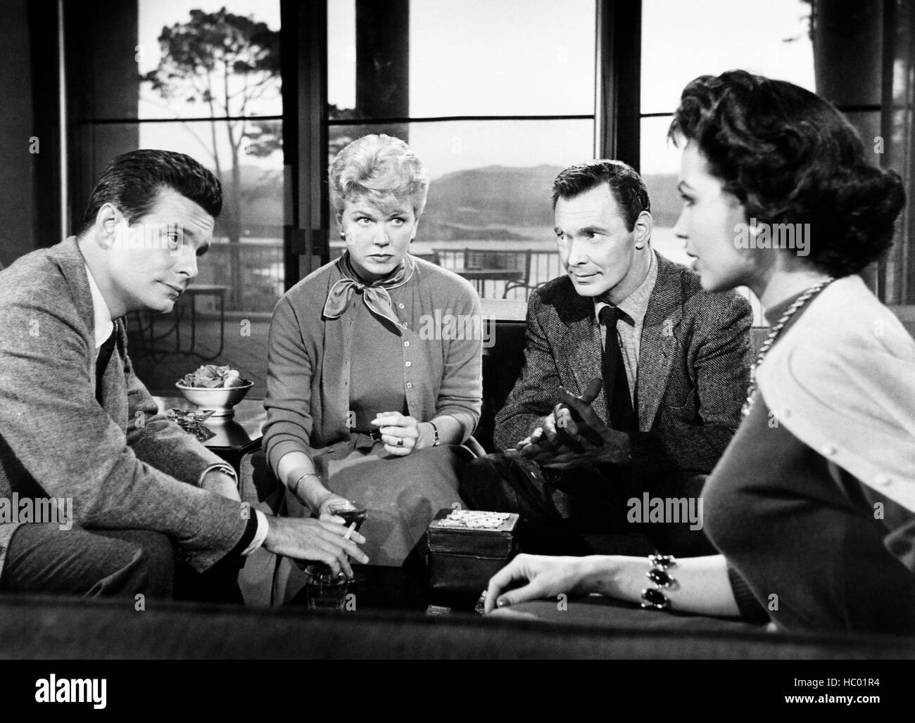 JULIE, from left: Louis Jourdan, Doris Day, Barry Sullivan, Ann ...