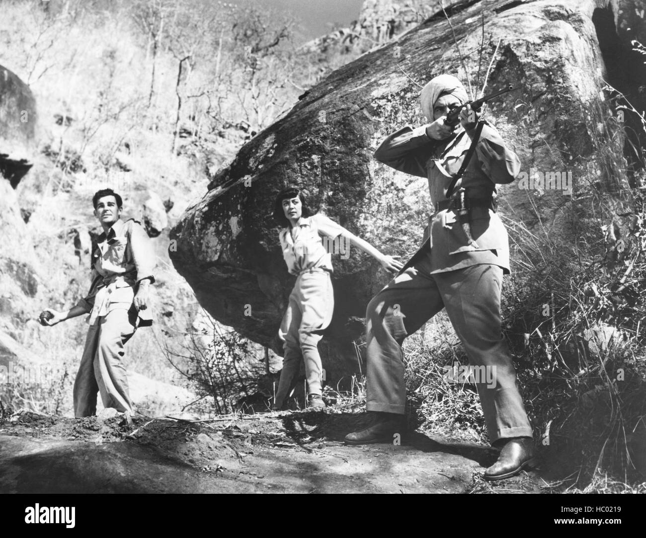 THE JUNGLE, from left: Rod Cameron, Marie Windsor, Cesar Romero, 1952 ...