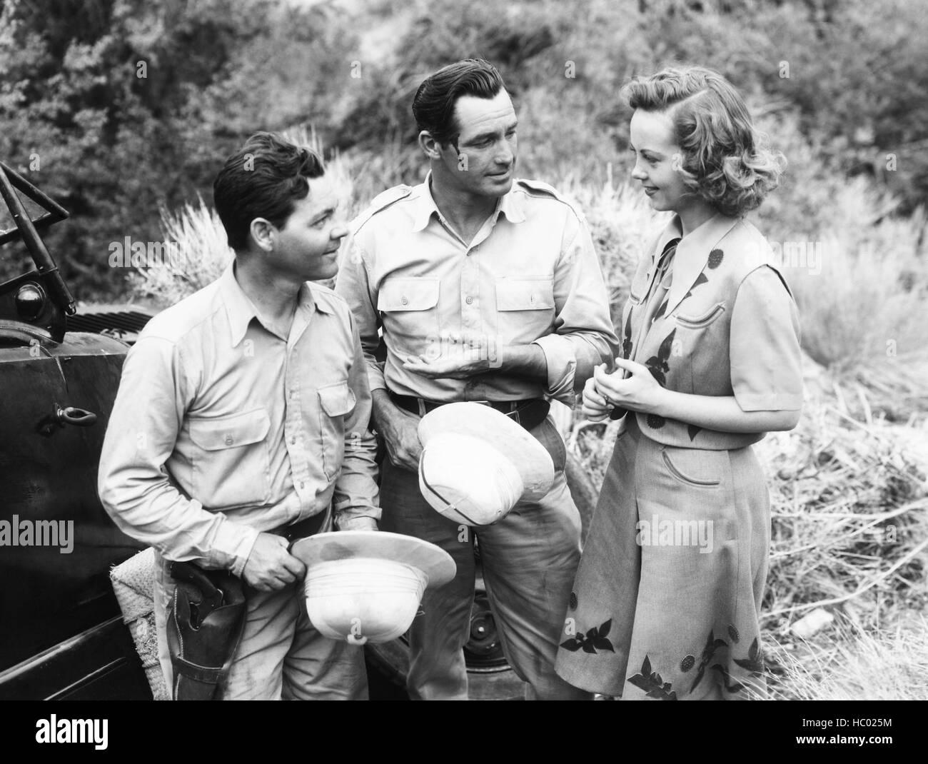 JUNGLE RAIDERS, from left, Eddie Quillan, Kane Richmond, Janet Shaw ...