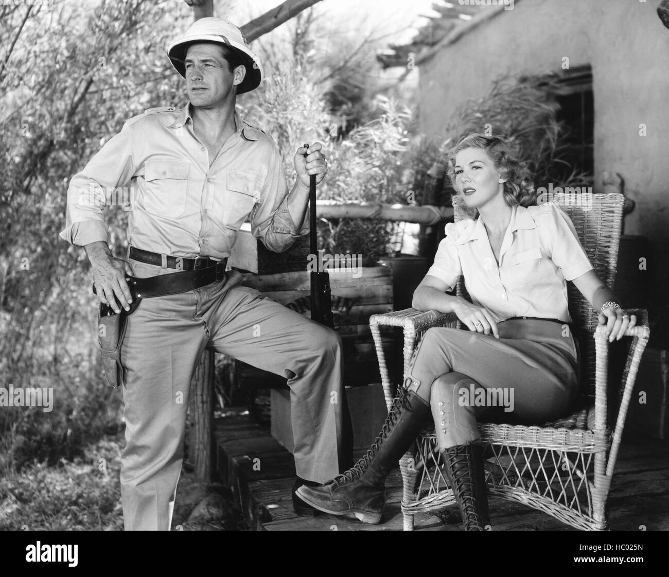 JUNGLE RAIDERS, from left, Kane Richmond, Veda Ann Borg, 1945 Stock ...