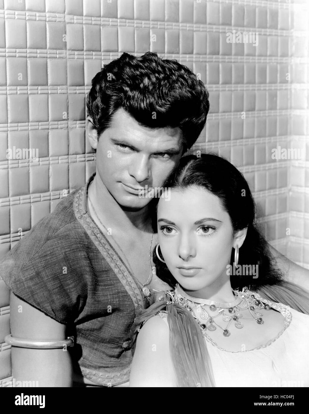 LAND OF THE PHARAOHS, from left, Dewey Martin, Luisa Boni, 1955 Stock ...