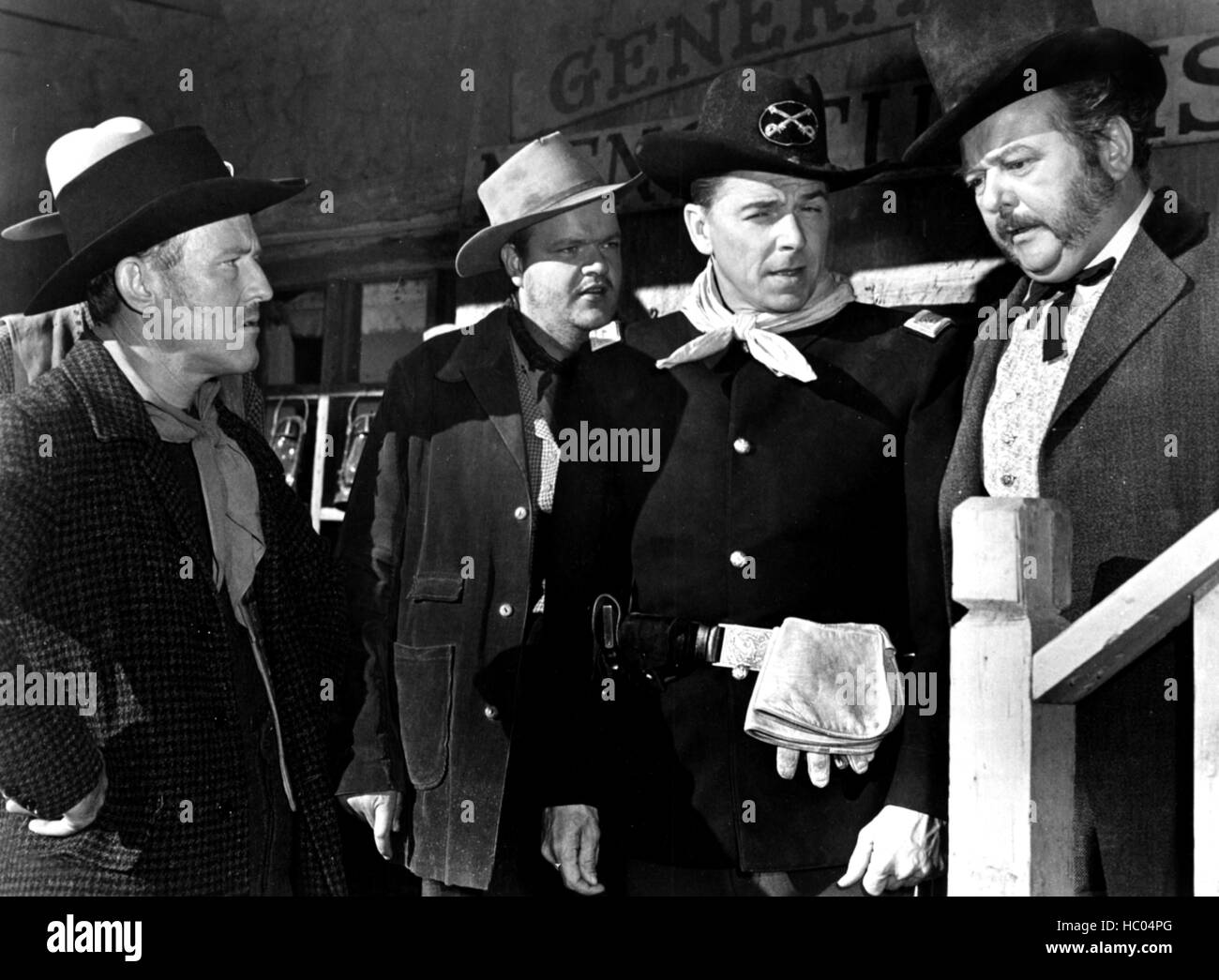 THE LAST OUTPOST, Ronald Reagan, Lloyd Corrigan (r.), 1951 Stock Photo ...