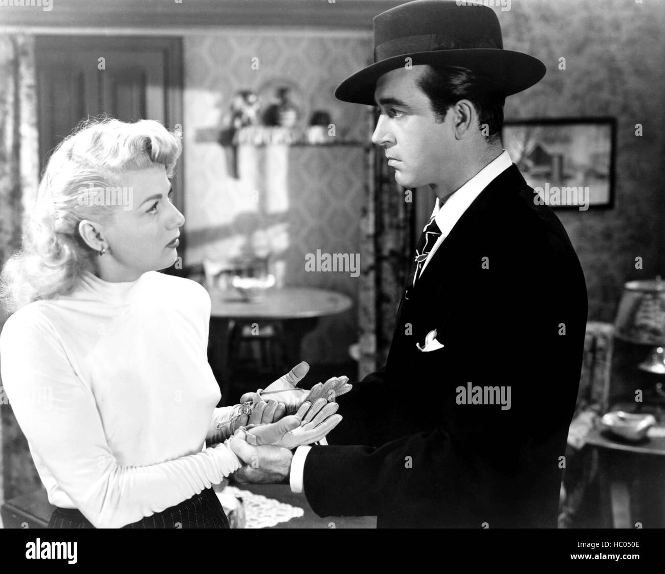 LARCENY, from left, Shelley Winters, John Payne, 1948 Stock Photo - Alamy