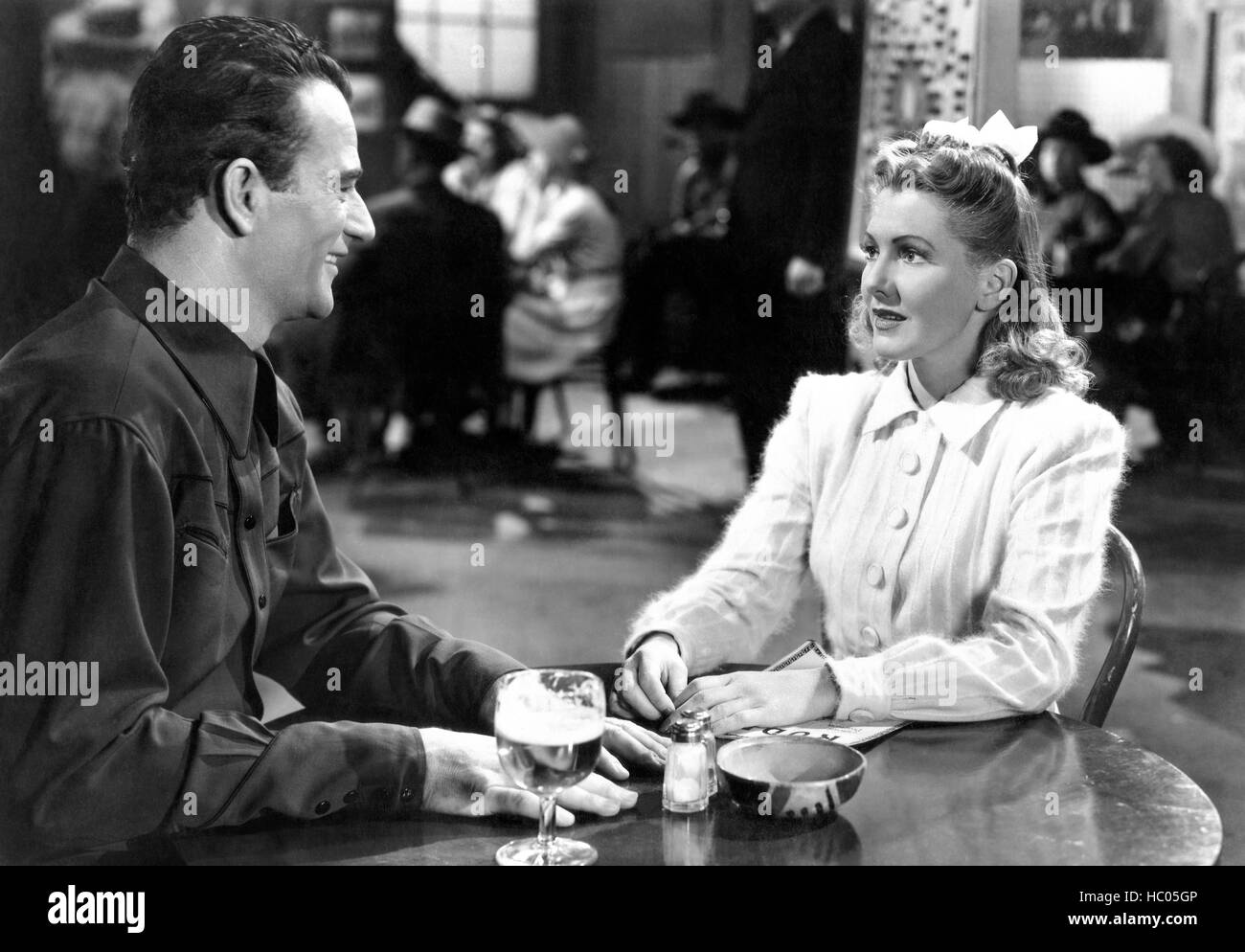 A LADY TAKES A CHANCE, (aka THE COWBOY AND THE GIRL), l-r: John Wayne ...