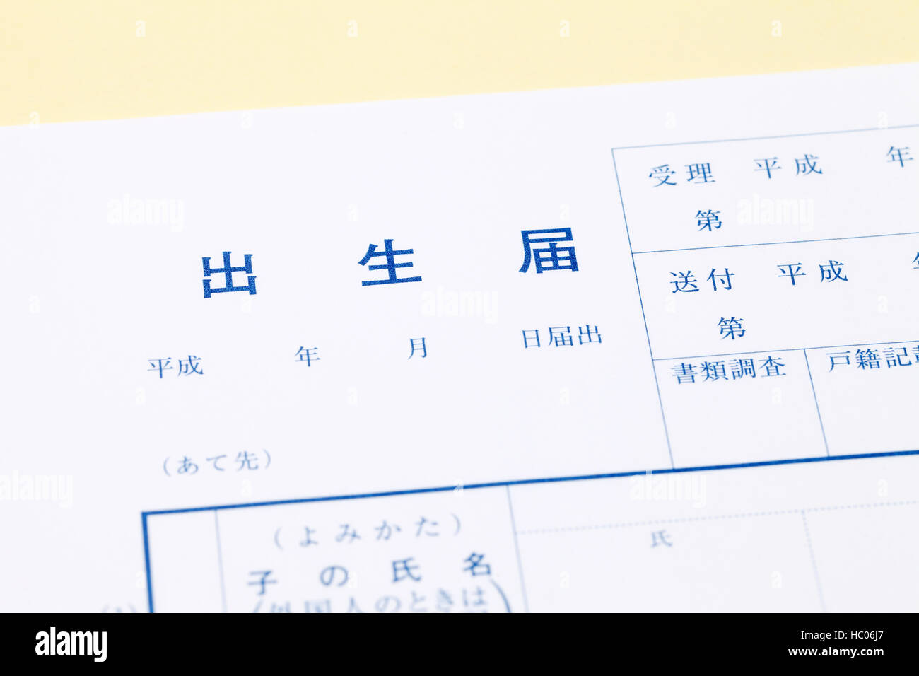 Japanese registration of a birth, general documents registration to ...