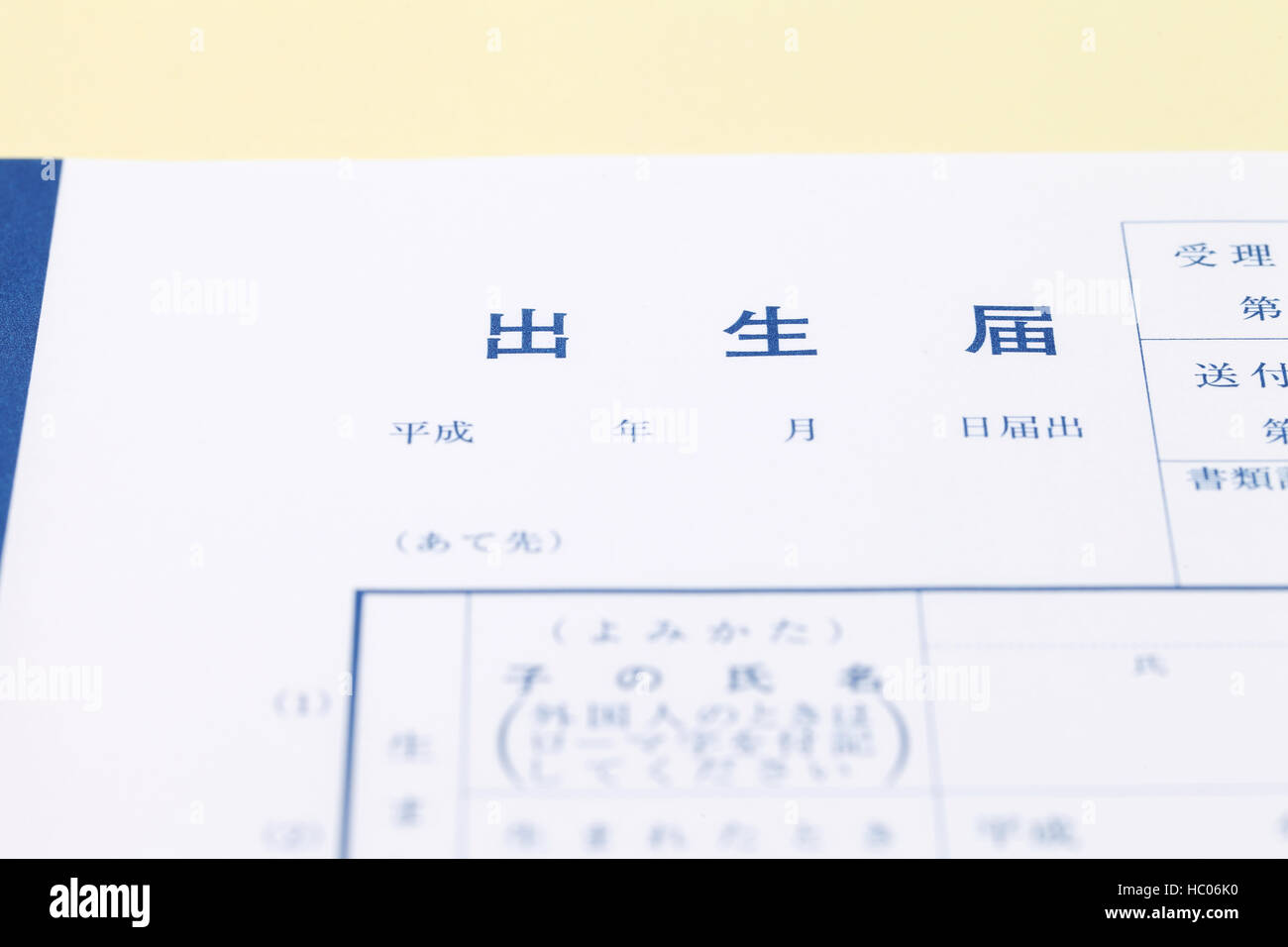 Japanese registration of a birth, general documents registration to ...