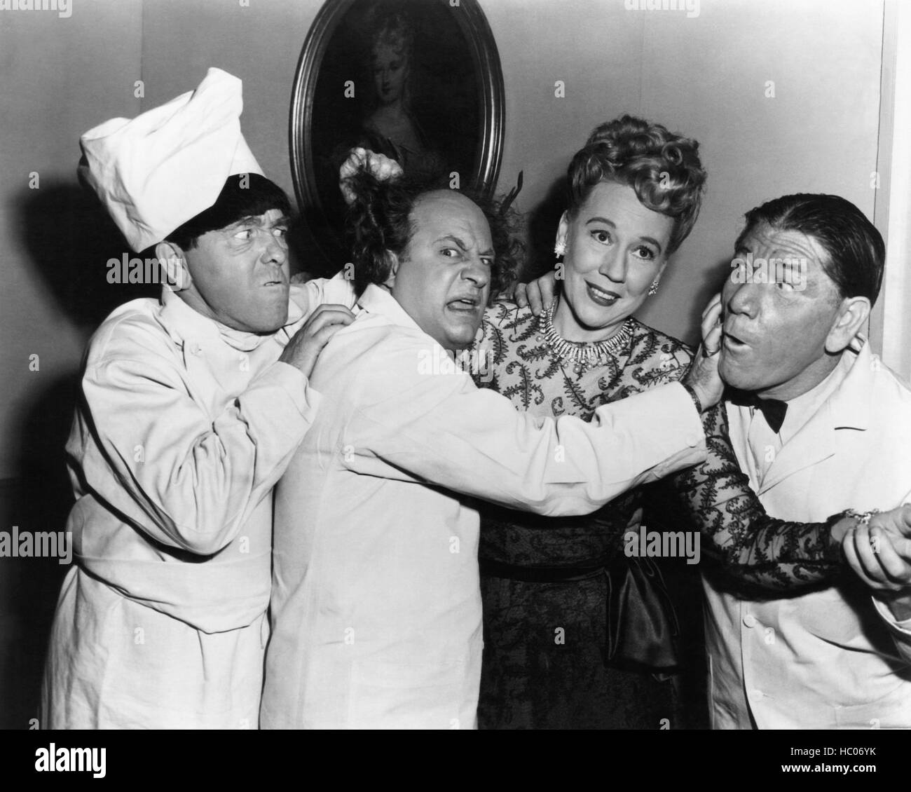 LISTEN, JUDGE, from left: Moe Howard, Larry Fine, Kitty McHugh, Shemp ...