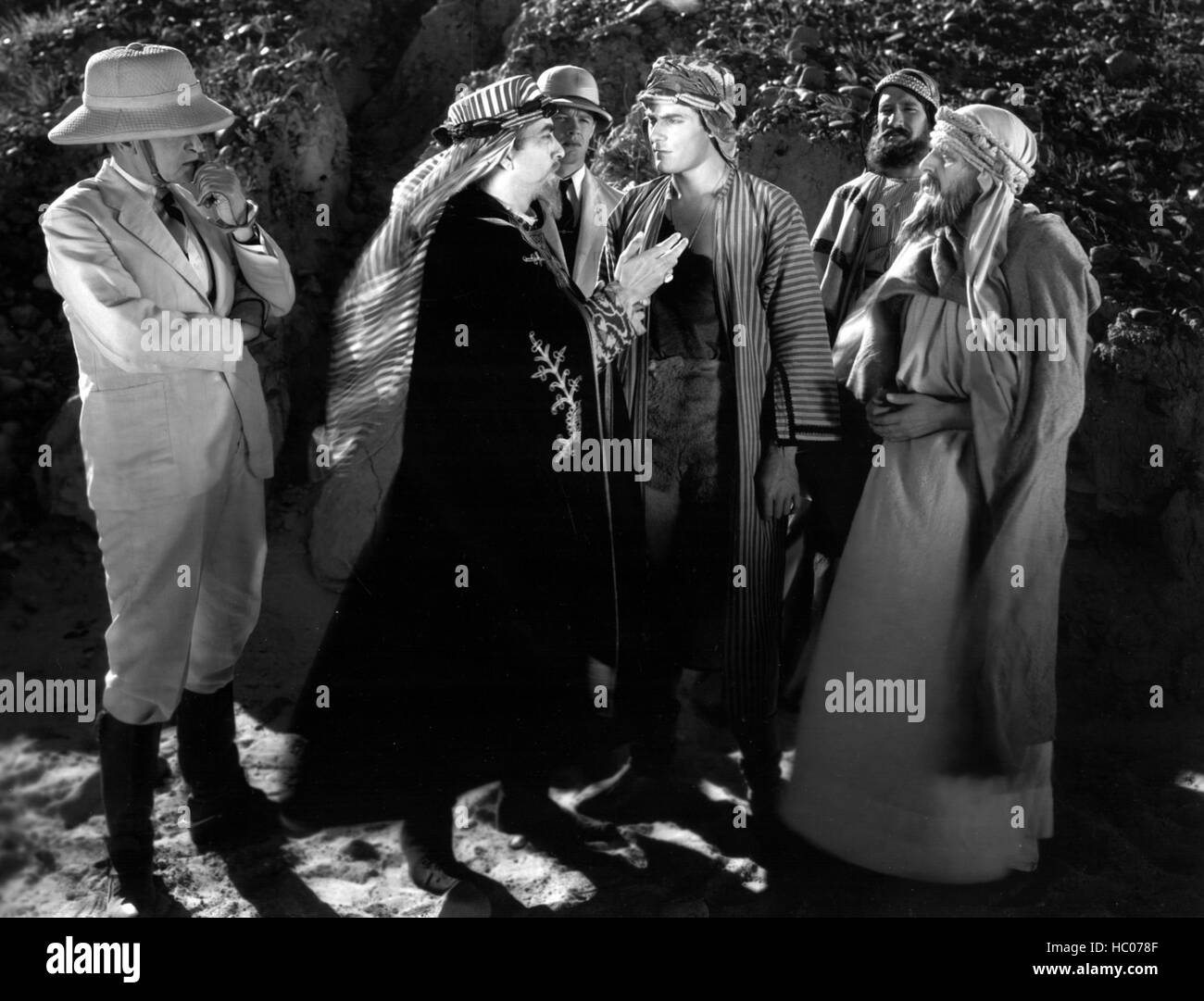 THE LION MAN, Ted Adams, Jon Hall, Richard Carlyle (three center Arabs ...