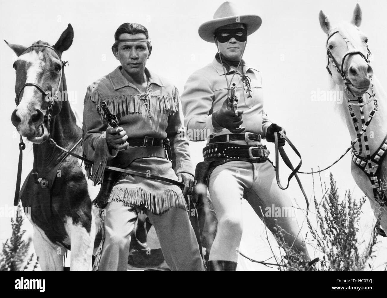 THE LONE RANGER, Jay Silverheels, Clayton Moore, 1956 Stock Photo - Alamy