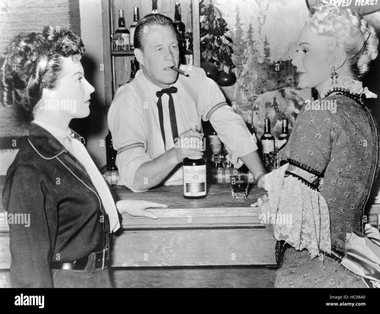 THE LONESOME TRAIL, from left: Margia Dean, Wayne Morris, Adele Jergens ...
