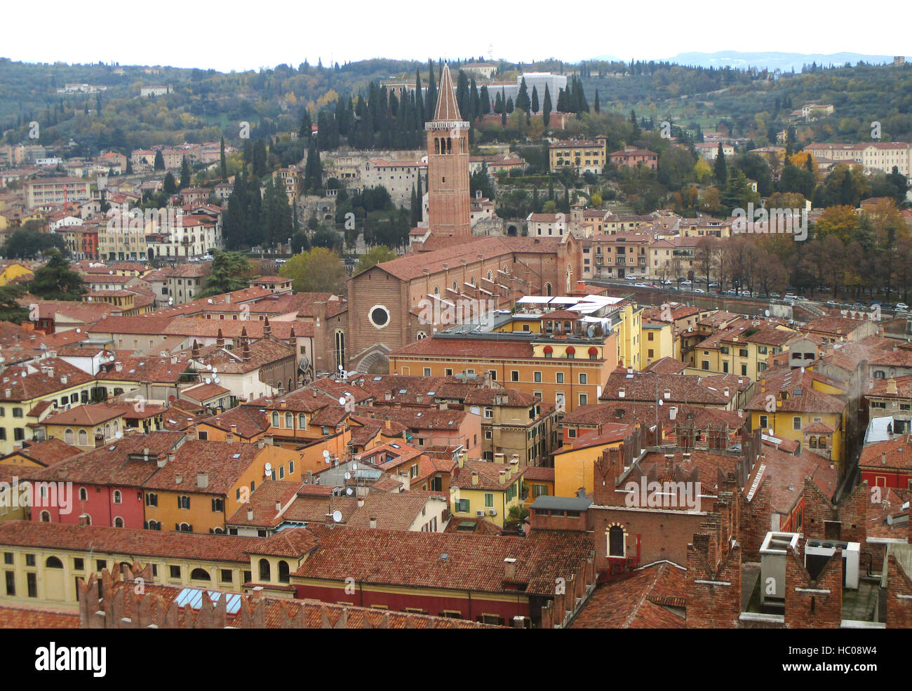 Stunning Rooftop View of Verona Old Town, Northern Italy Stock Photo ...