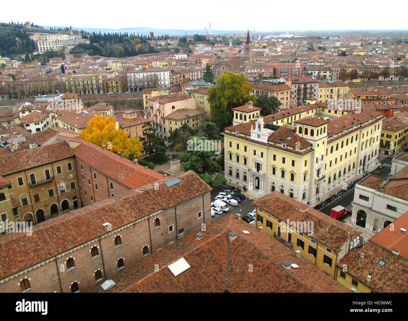 Beautiful Historical Buildings of Verona Old Town View From Lamberti ...