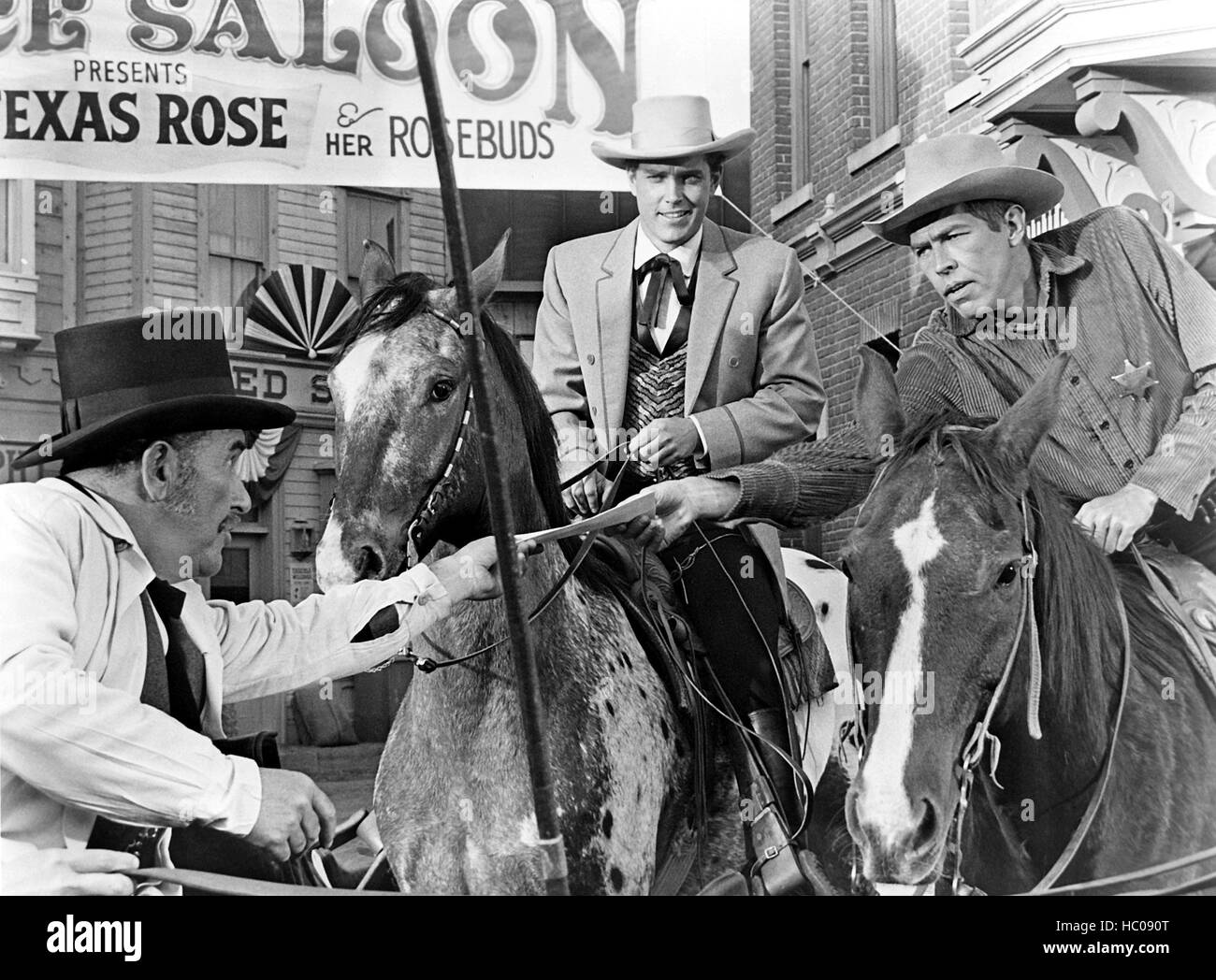 THE MAN FROM GALVESTON, Preston Foster (down left), Jeffrey Hunter ...