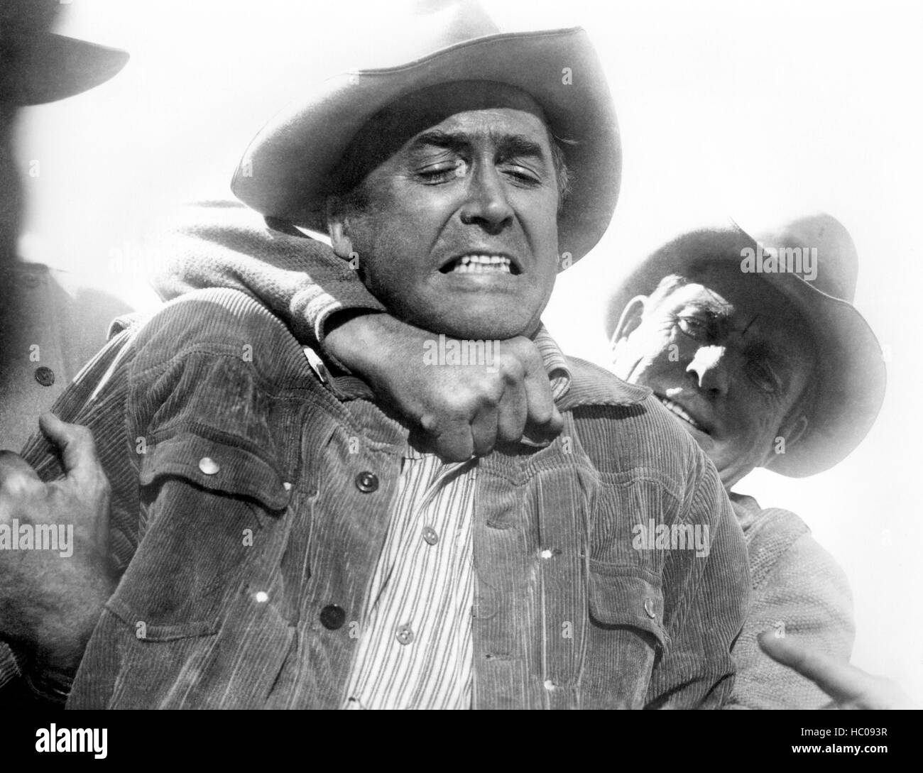 THE MAN FROM LARAMIE, front to back: James Stewart, James Millican ...