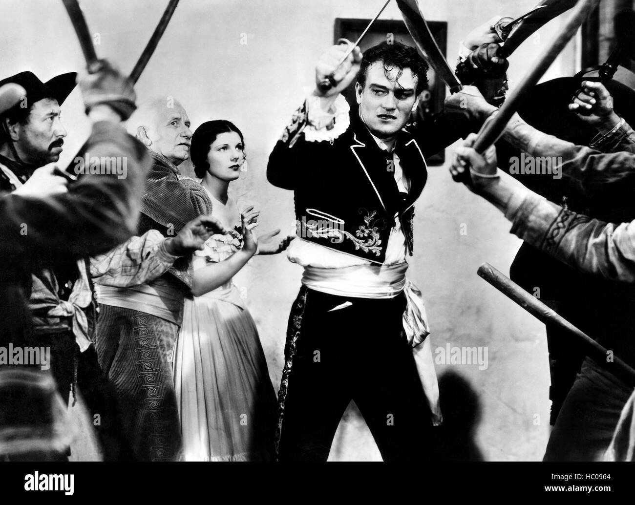 THE MAN FROM MONTEREY, from left, Lafe McKee, Ruth Hall, John Wayne ...