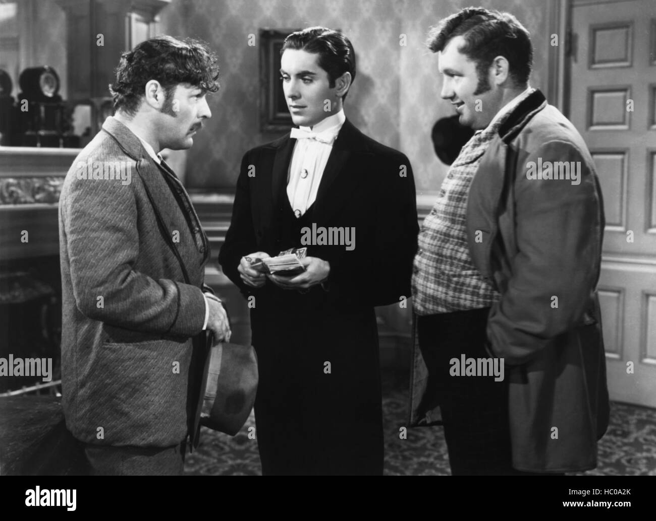 IN OLD CHICAGO, from left: Brian Donlevy, Tyrone Power, Andy Devine ...