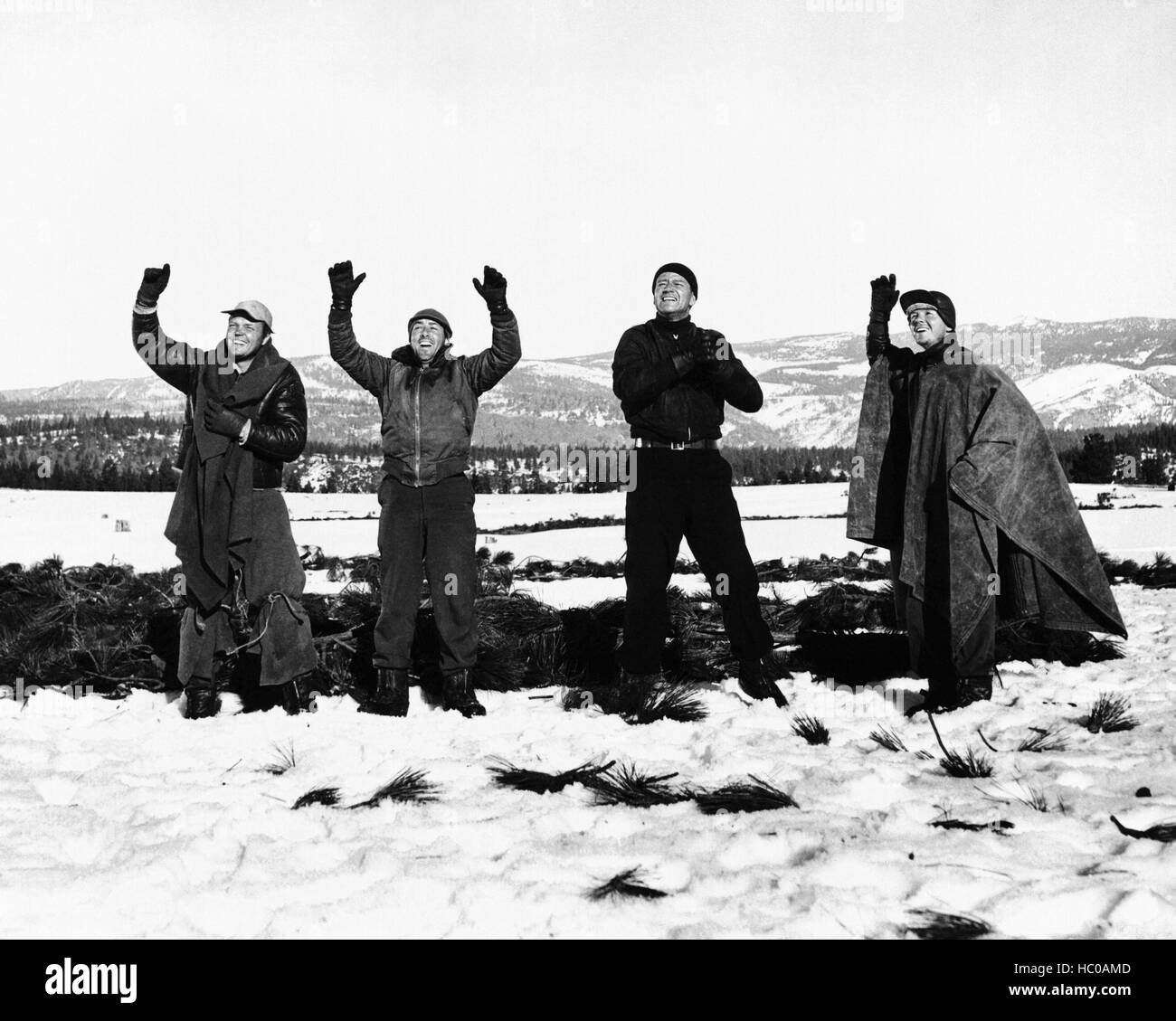 ISLAND IN THE SKY, from left, Hal Baylor, Wally Cassell, John Wayne ...