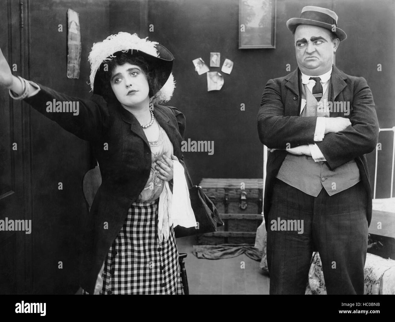 JENNY'S PEARLS, left to right, Mabel Normand, Fred Mace, 1913 Stock ...