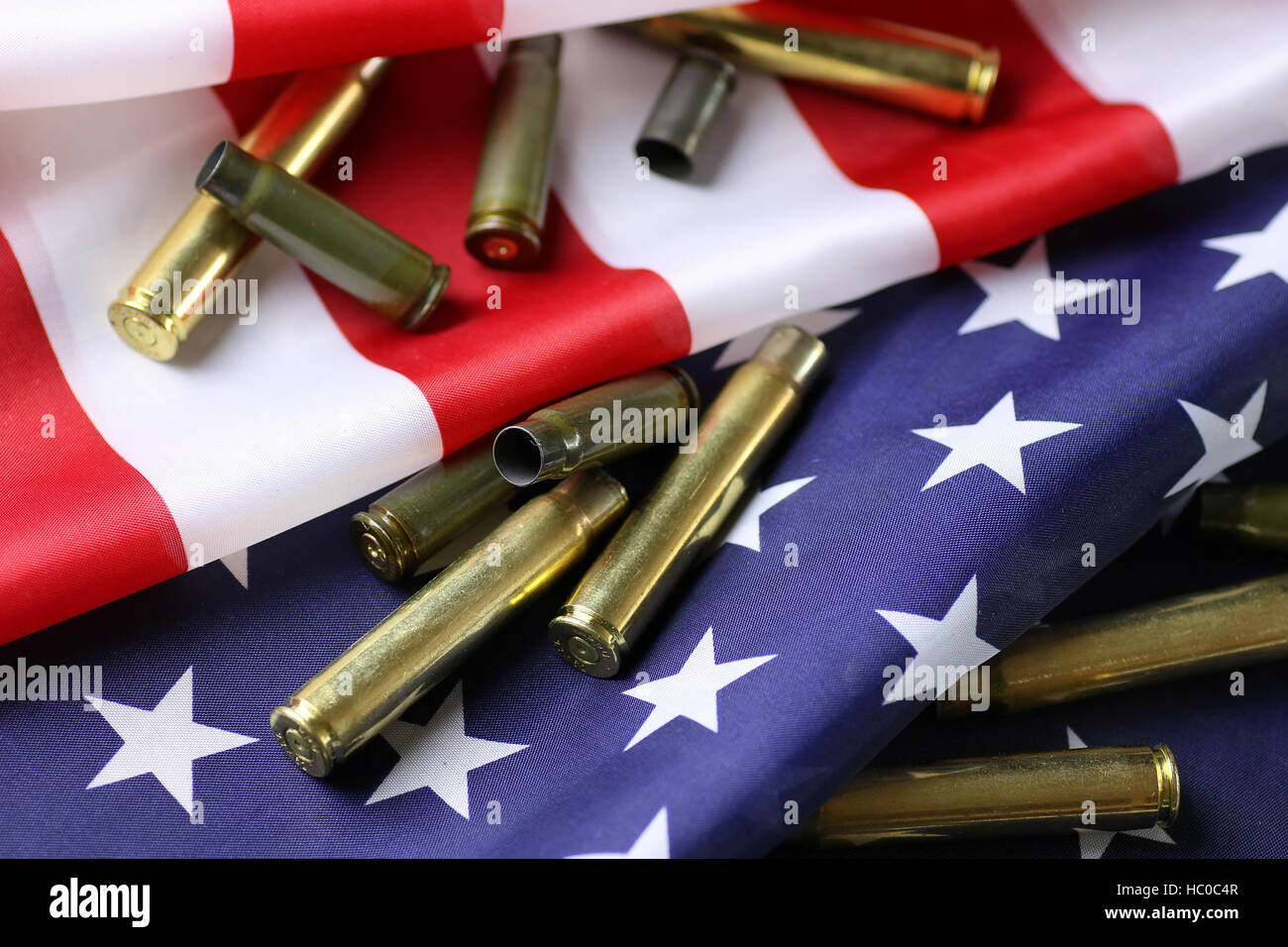 bullet on the USA flag Stock Photo - Alamy