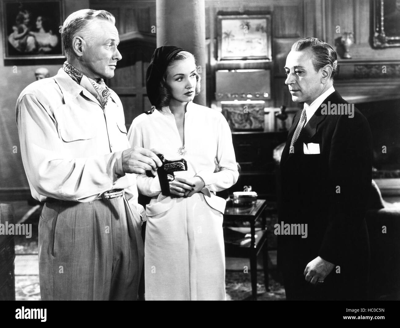JOHNNY ALLEGRO, from left: George Macready, Nina Foch, George Raft ...