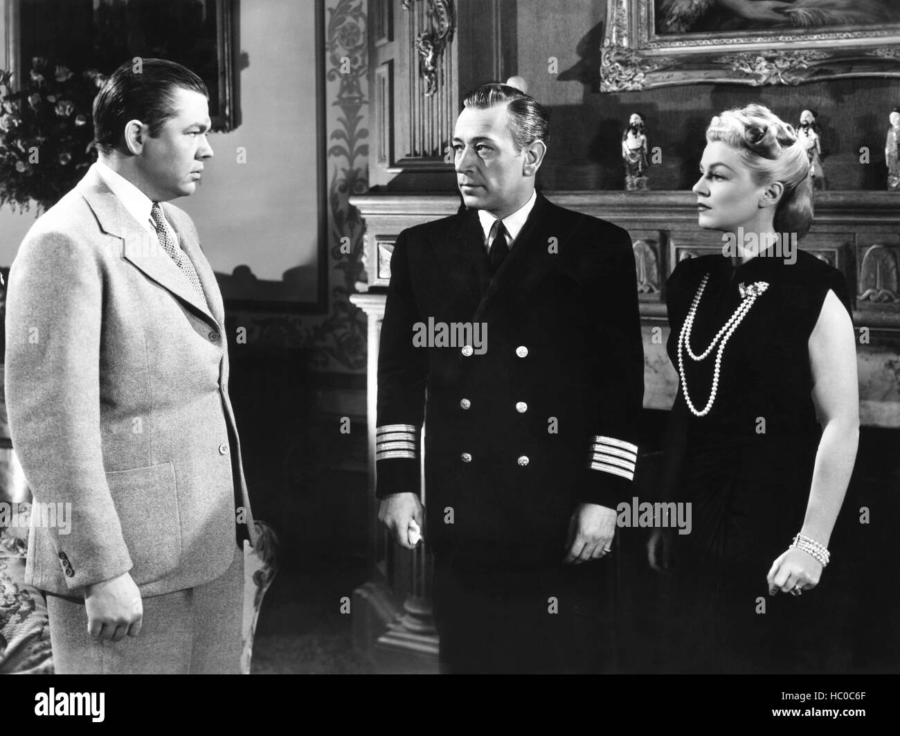 JOHNNY ANGEL, from left: Marvin Miller, George Raft, Claire Trevor ...