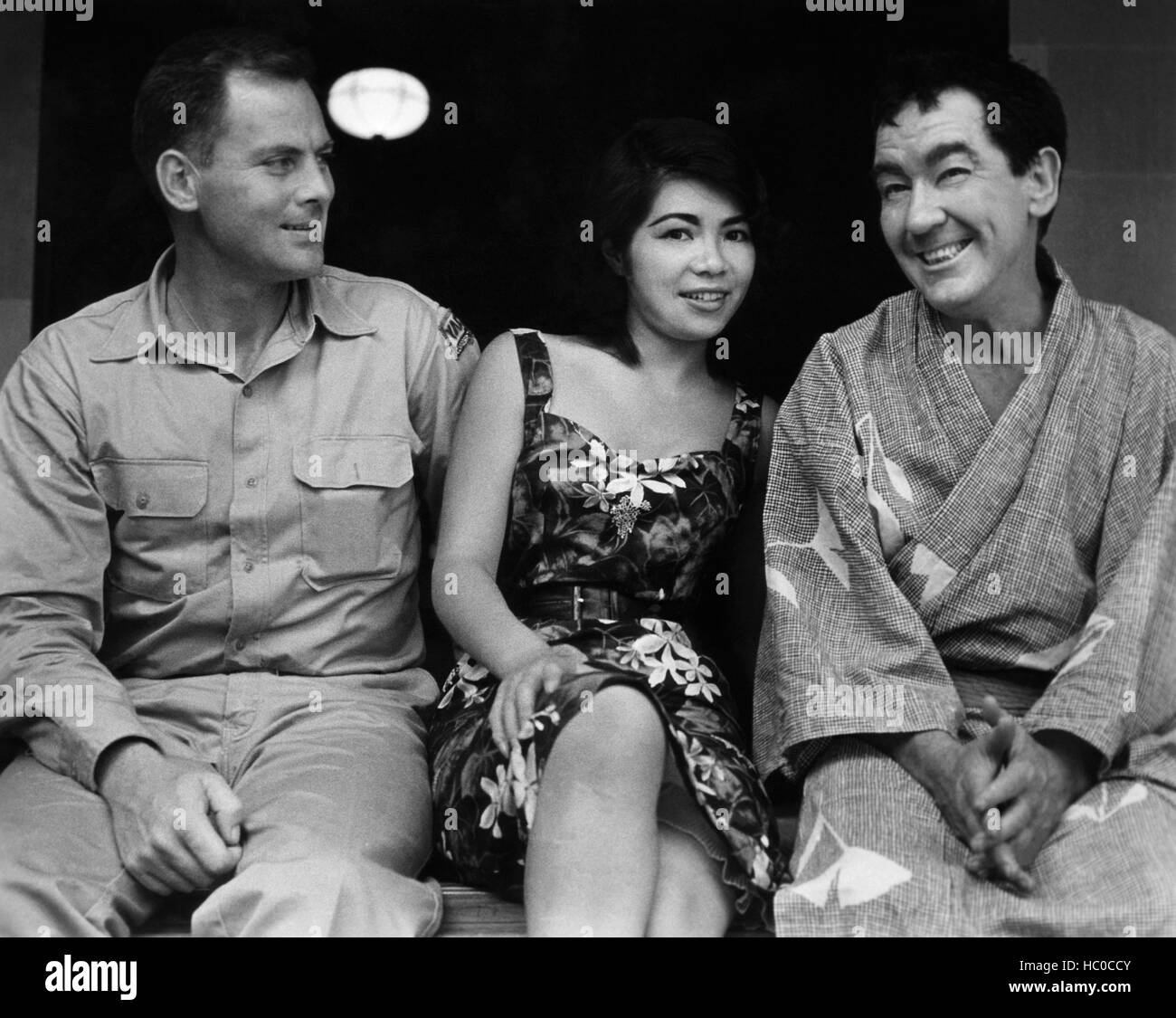 JOE BUTTERFLY, John Agar, Reiko Higa, Burgess Meredith, on-set, 1957 ...