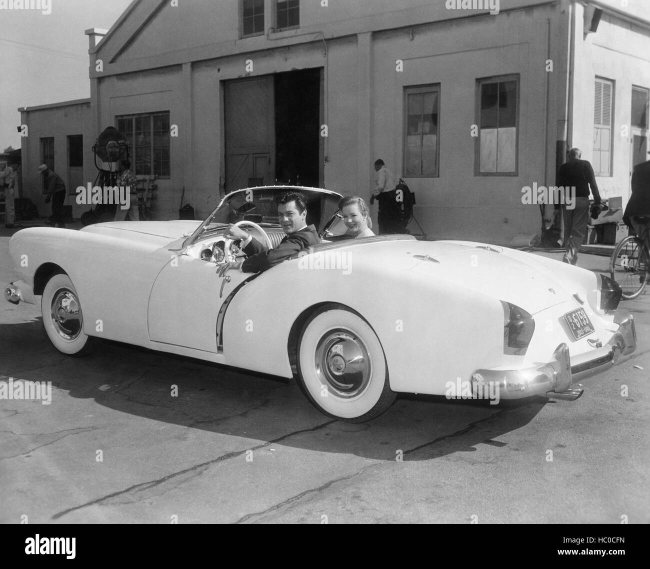 JOHNNY DARK, Tony Curtis, Piper Laurie, driving on studio lot, 1954 ...