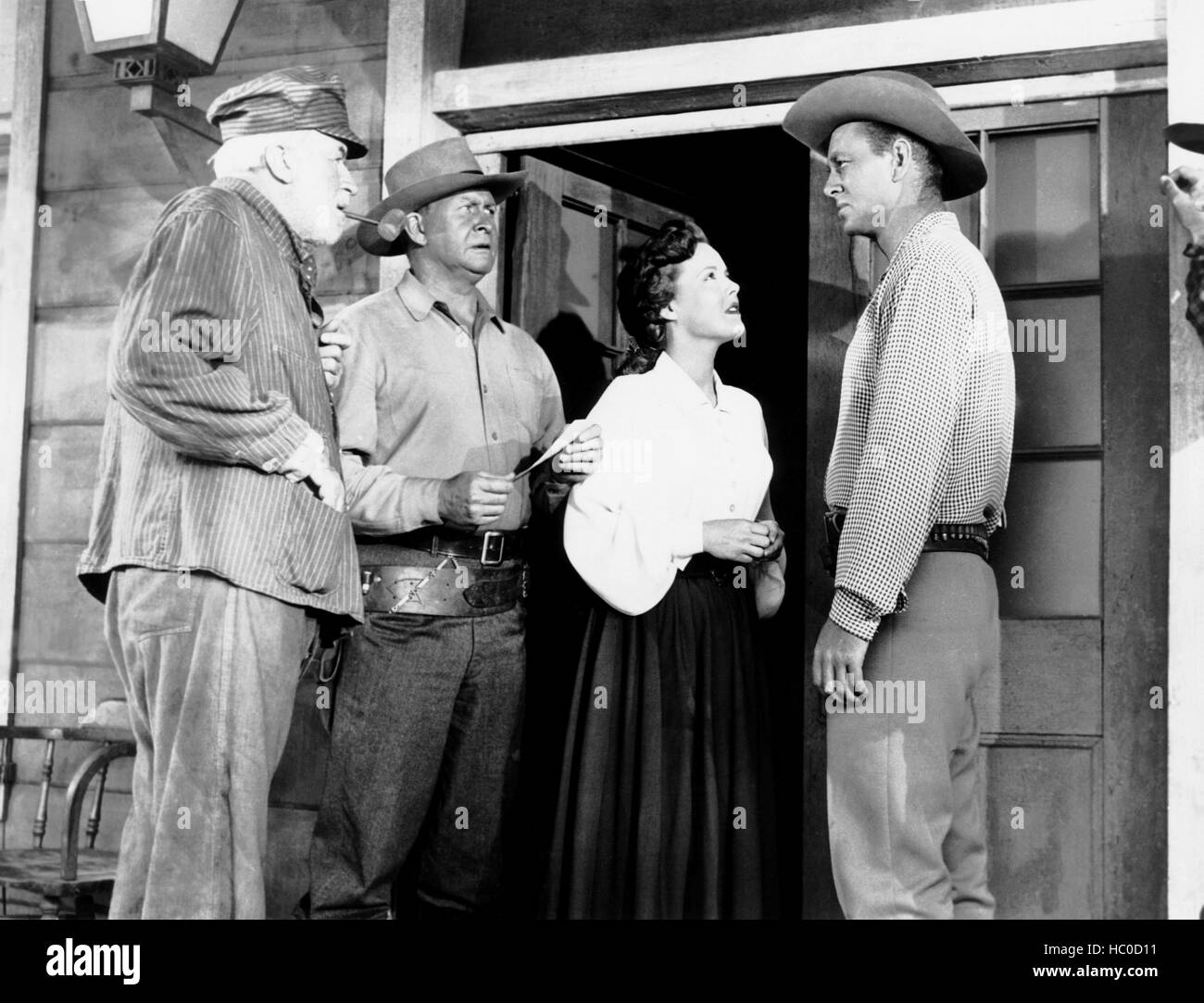 KANSAS PACIFIC, from left, Harry Shannon, Barton MacLane, Eve Miller ...