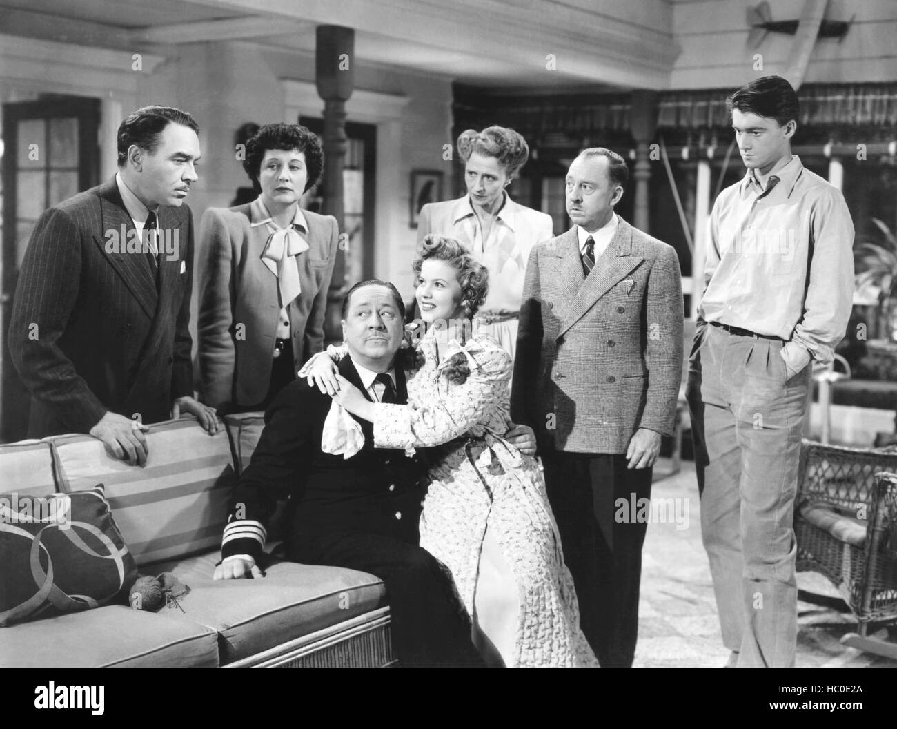 KISS AND TELL, standing from left: Walter Abel, Katharine Alexander ...