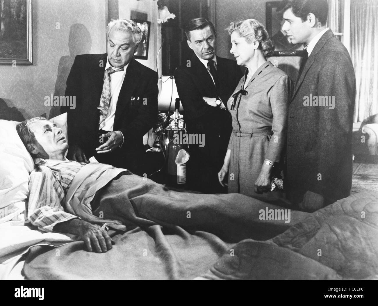 THE LAST ANGRY MAN, from left: Paul Muni, Luther Adler, David Wayne ...