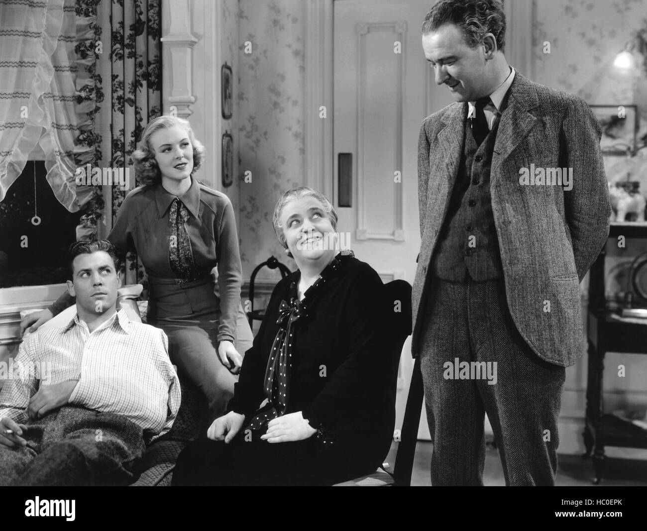 LAUGHING AT TROUBLE, from left: Allan Lane, Brook Byron, Jane Darwell ...