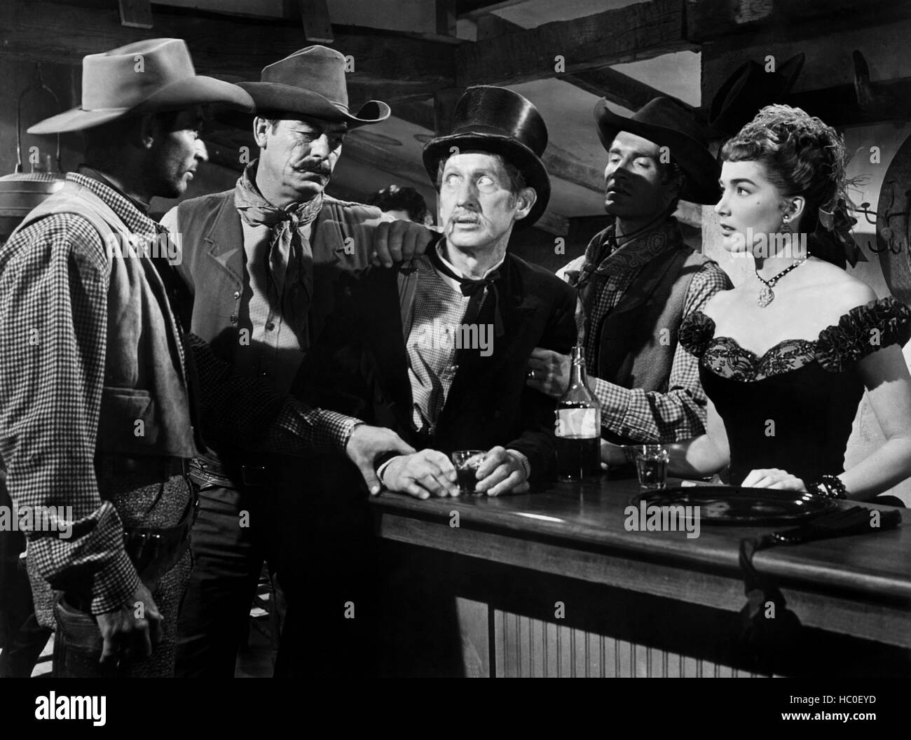 THE LAWLESS BREED, from left, Glenn Strange, Tom Fadden, Hugh O'Brian ...