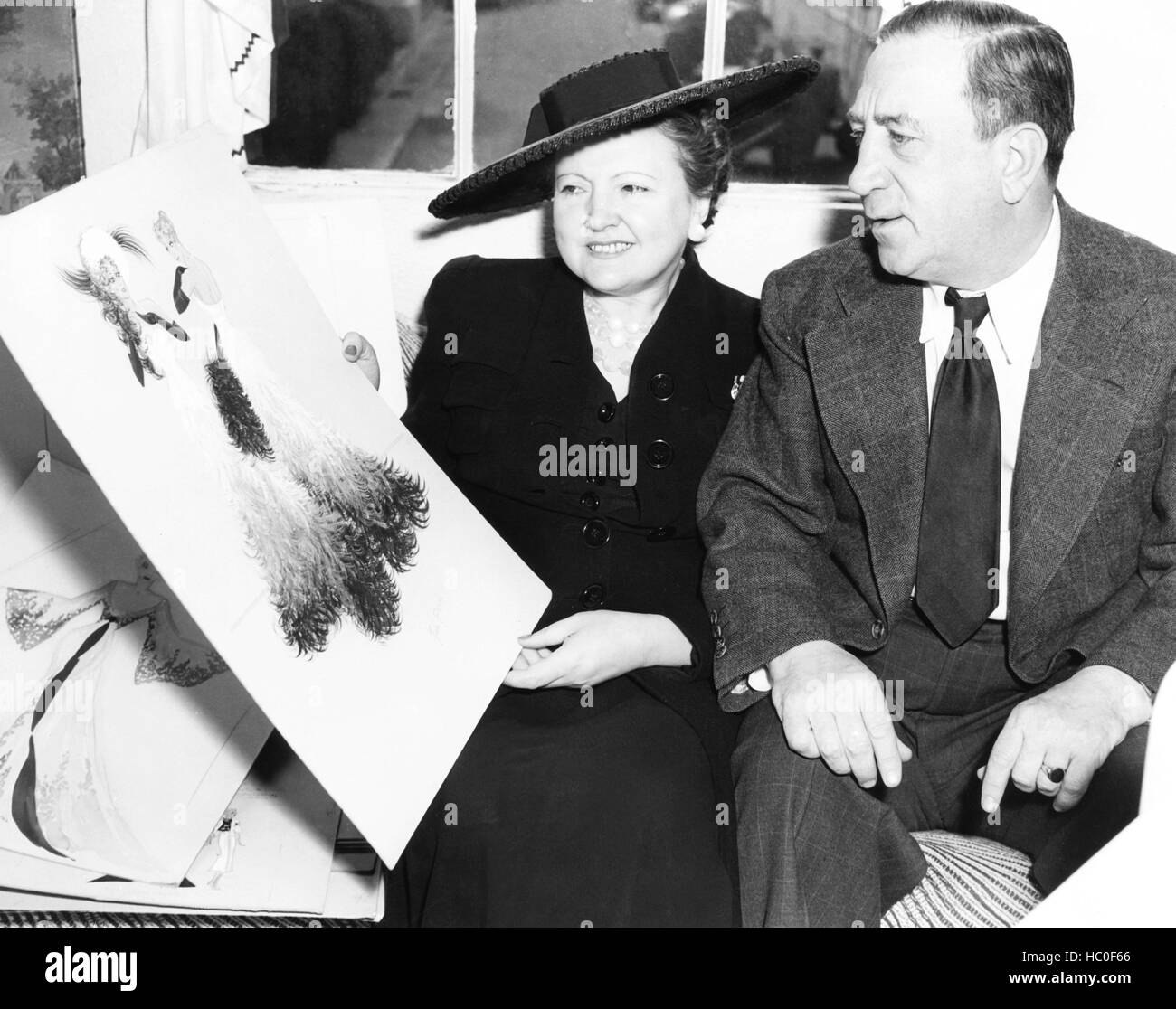 LA CONGA NIGHTS, from left: costume designer Vera West showing Hugh ...