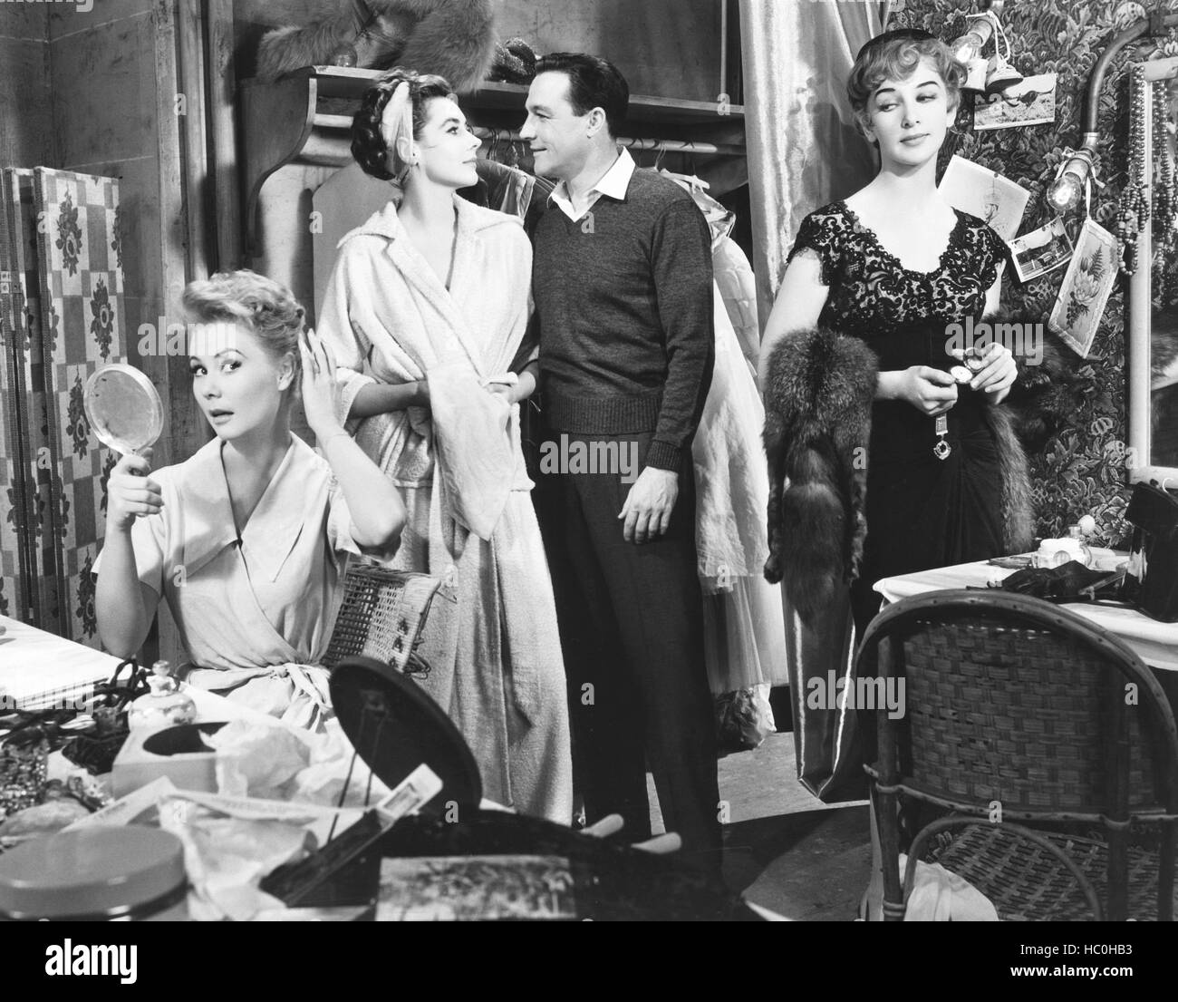LES GIRLS, from left: Mitzi Gaynor, Kay Kendall, Gene Kelly, Taina Elg ...