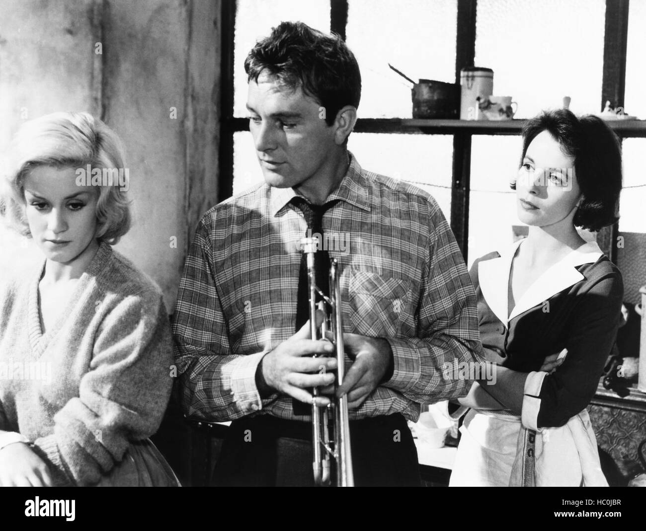 LOOK BACK IN ANGER, from left: Mary Ure, Richard Burton, Claire Bloom ...
