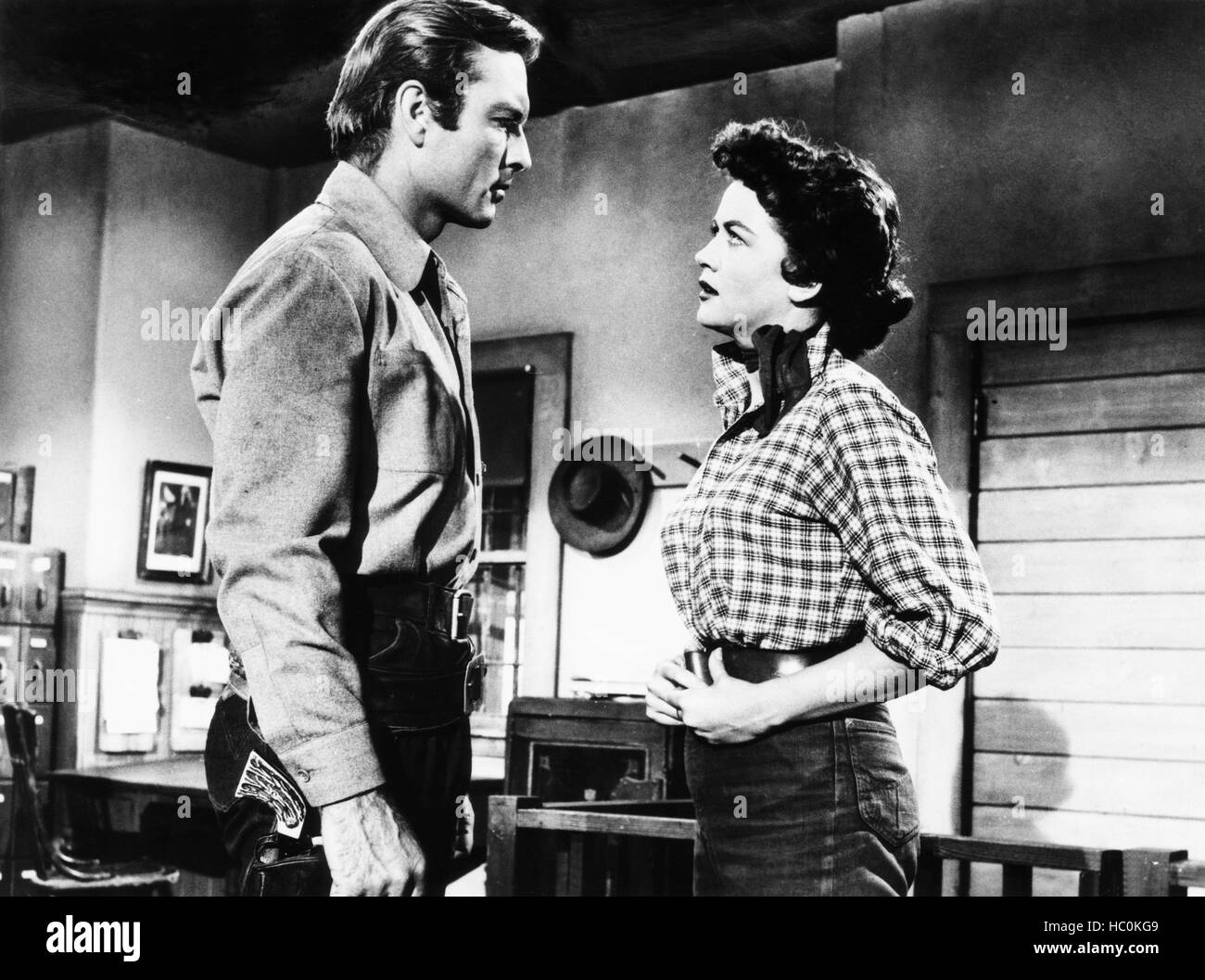 THE LONE GUN, from left, George Montgomery, Dorothy Malone, 1954 Stock ...