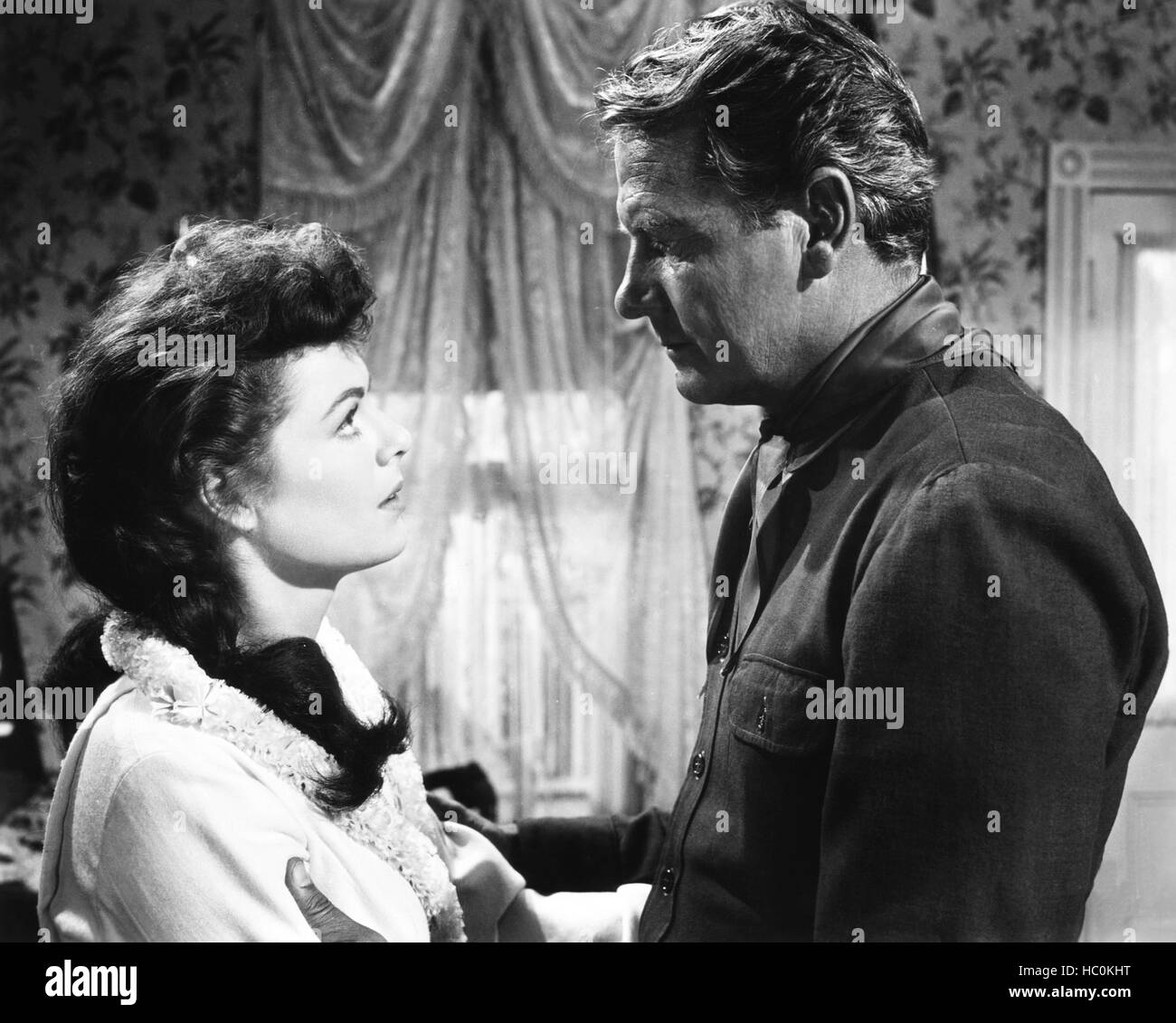THE LONE HAND, from left: Barbara Hale, Joel McCrea, 1953 Stock Photo ...