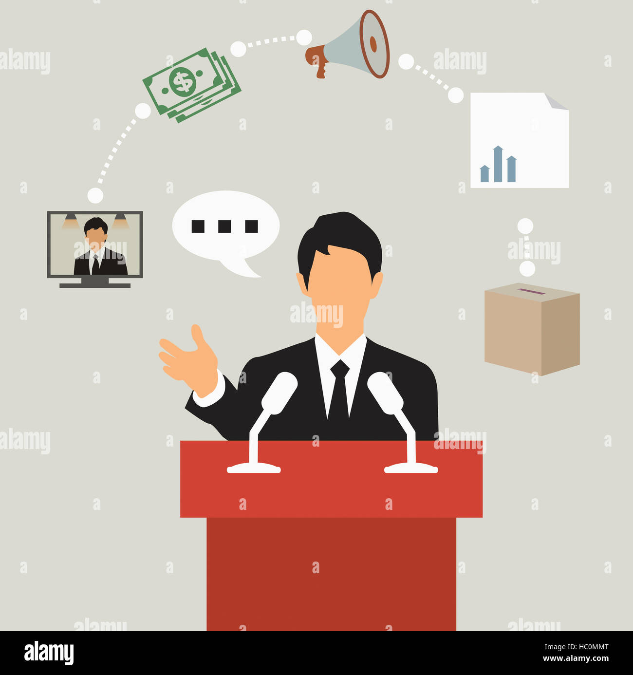 Candidate having presentation with infographic datum related to ...