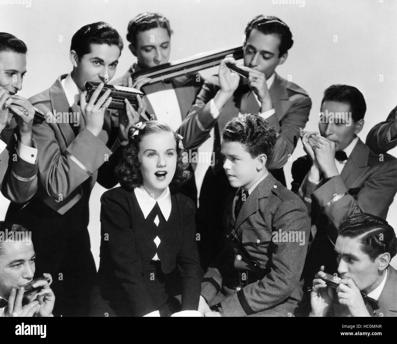 MAD ABOUT MUSIC, seated from left: Deanna Durbin, Jackie Moran, Cappy ...