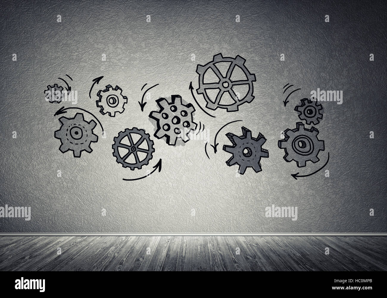 Gear mechanism as teamwork concept Stock Photo - Alamy