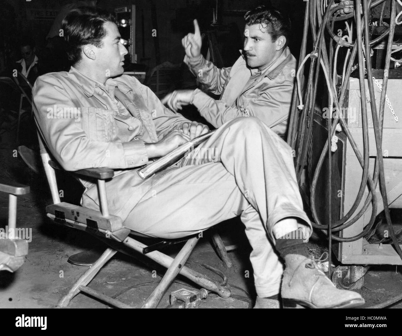 THE MACOMBER AFFAIR, Gregory Peck, Robert Preston, on-set, 1947 Stock ...