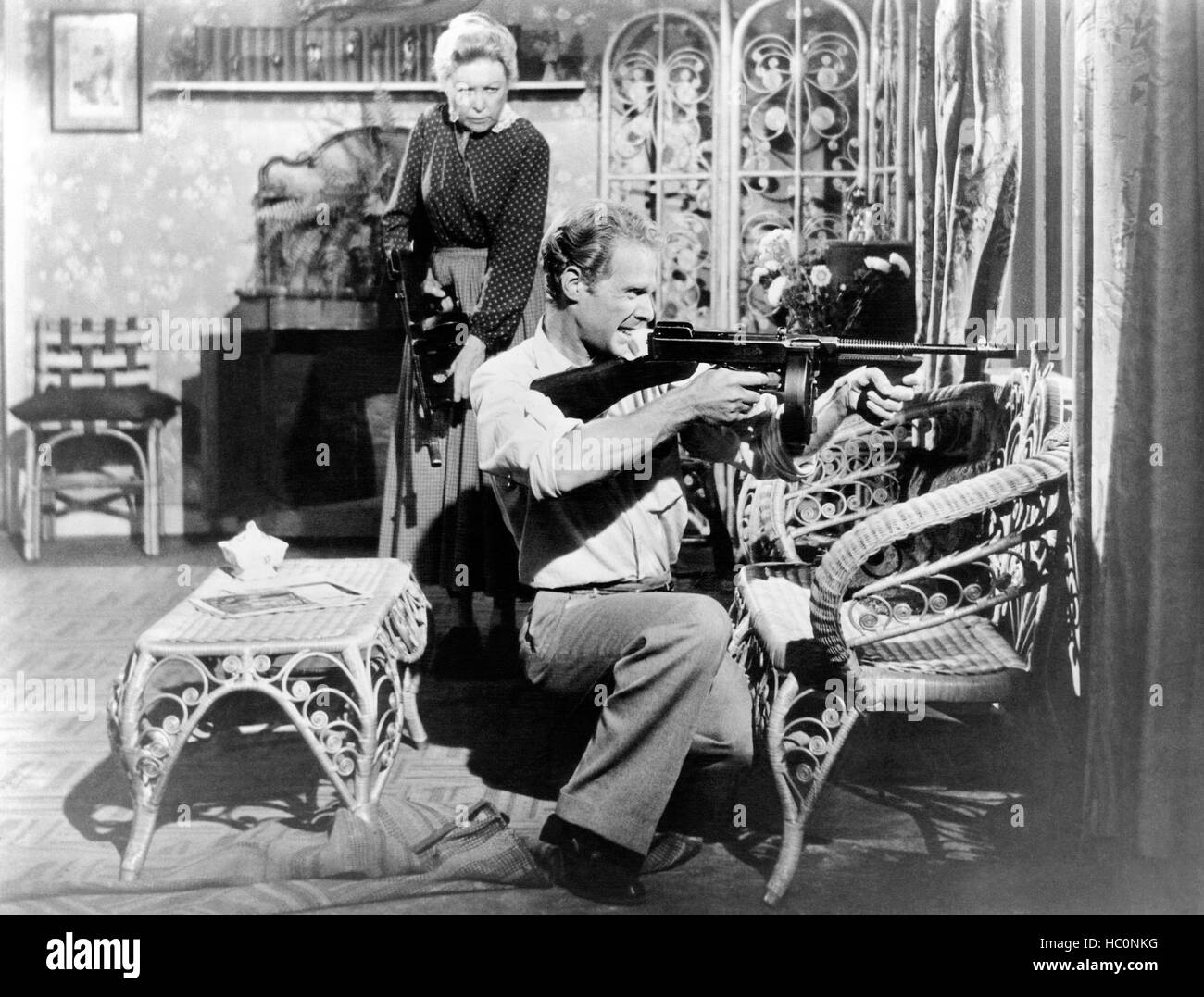 MA BARKER'S KILLER BROOD, Lurene Tuttle as Ma Barker (rear), Nelson ...