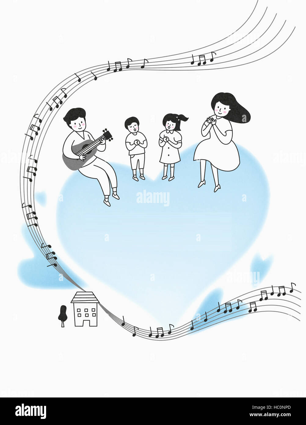 Harmonious family singing Stock Photo - Alamy