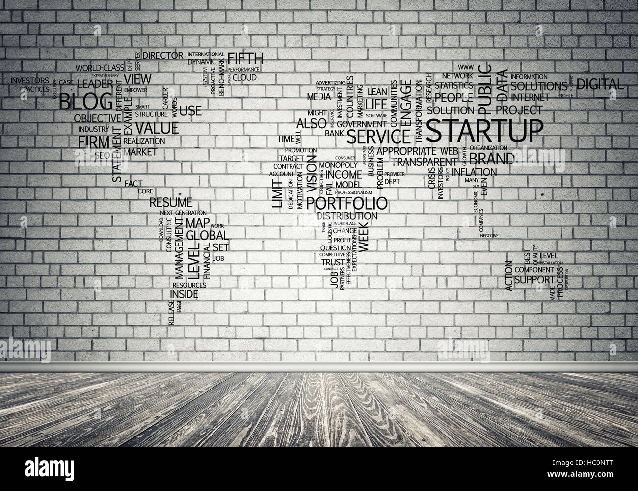 World map in typography Stock Photo - Alamy