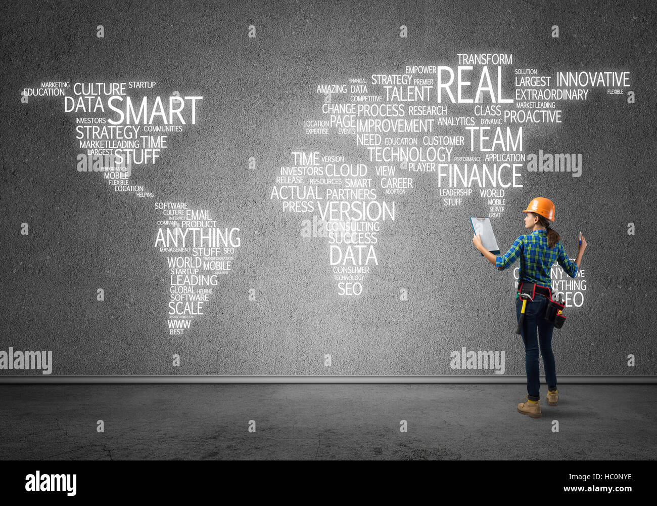 Construction concept and globalization Stock Photo - Alamy