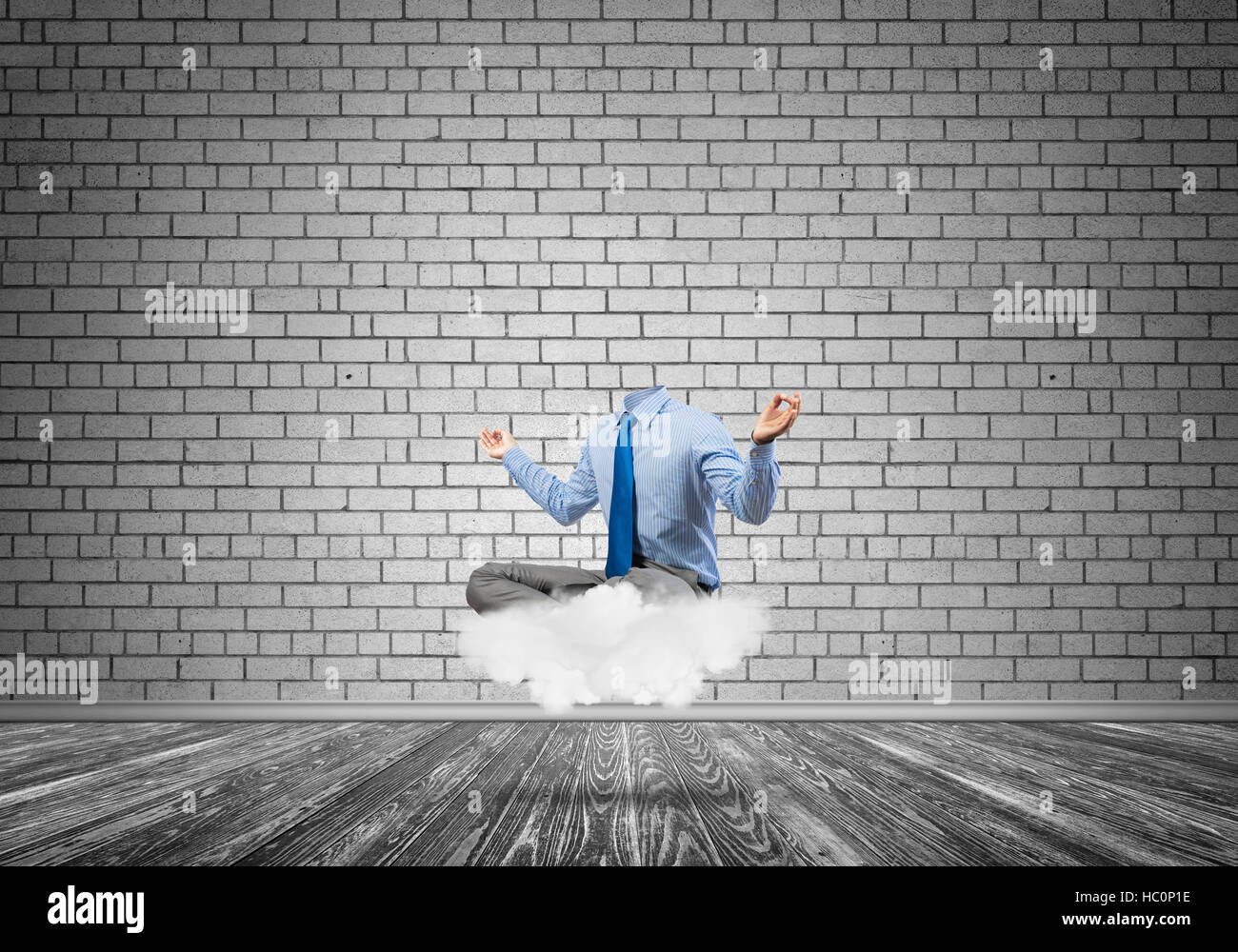 Businessman without head Stock Photo - Alamy