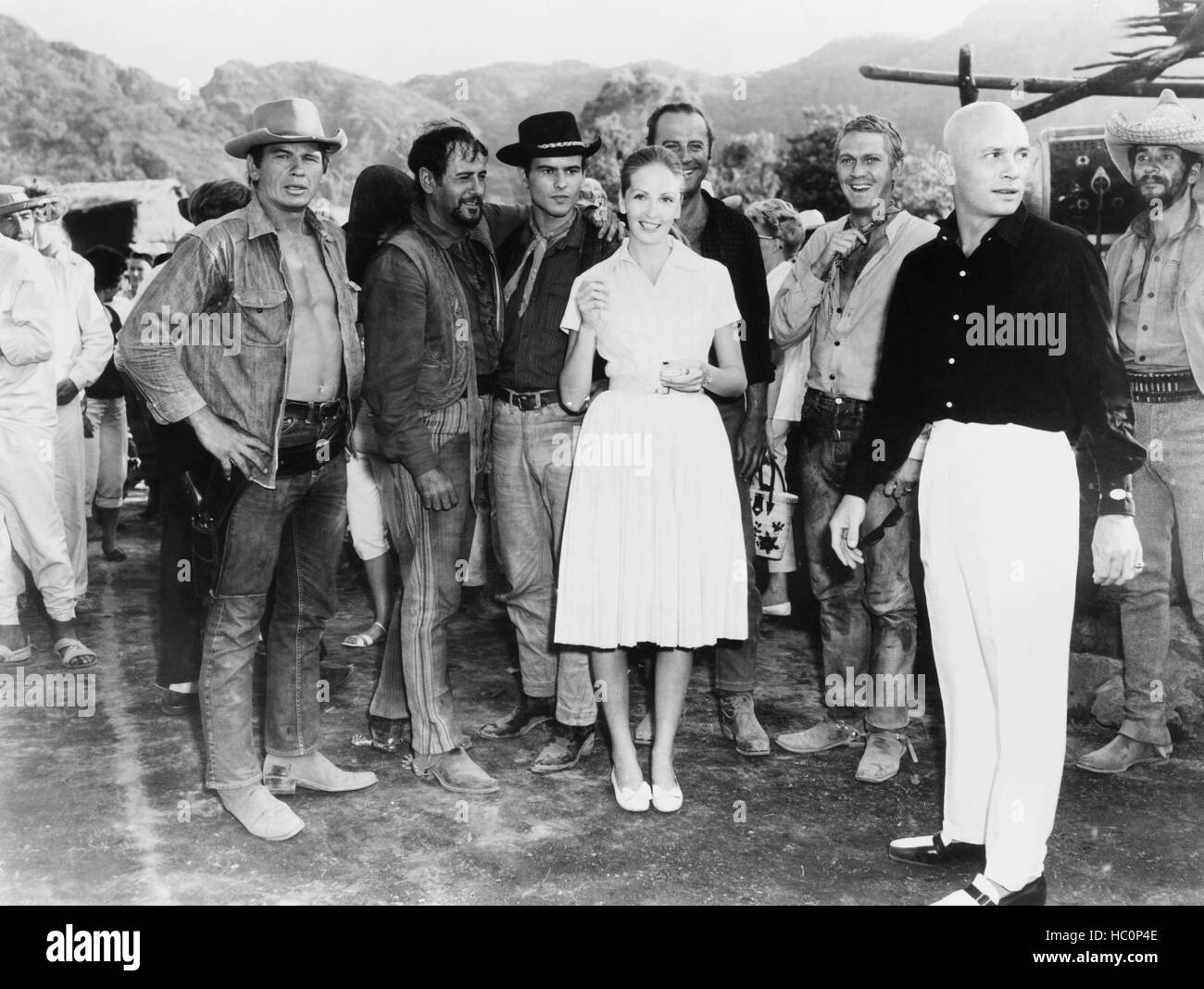 THE MAGNIFICENT SEVEN, Yul Brynner (right) and his new bride Doris ...