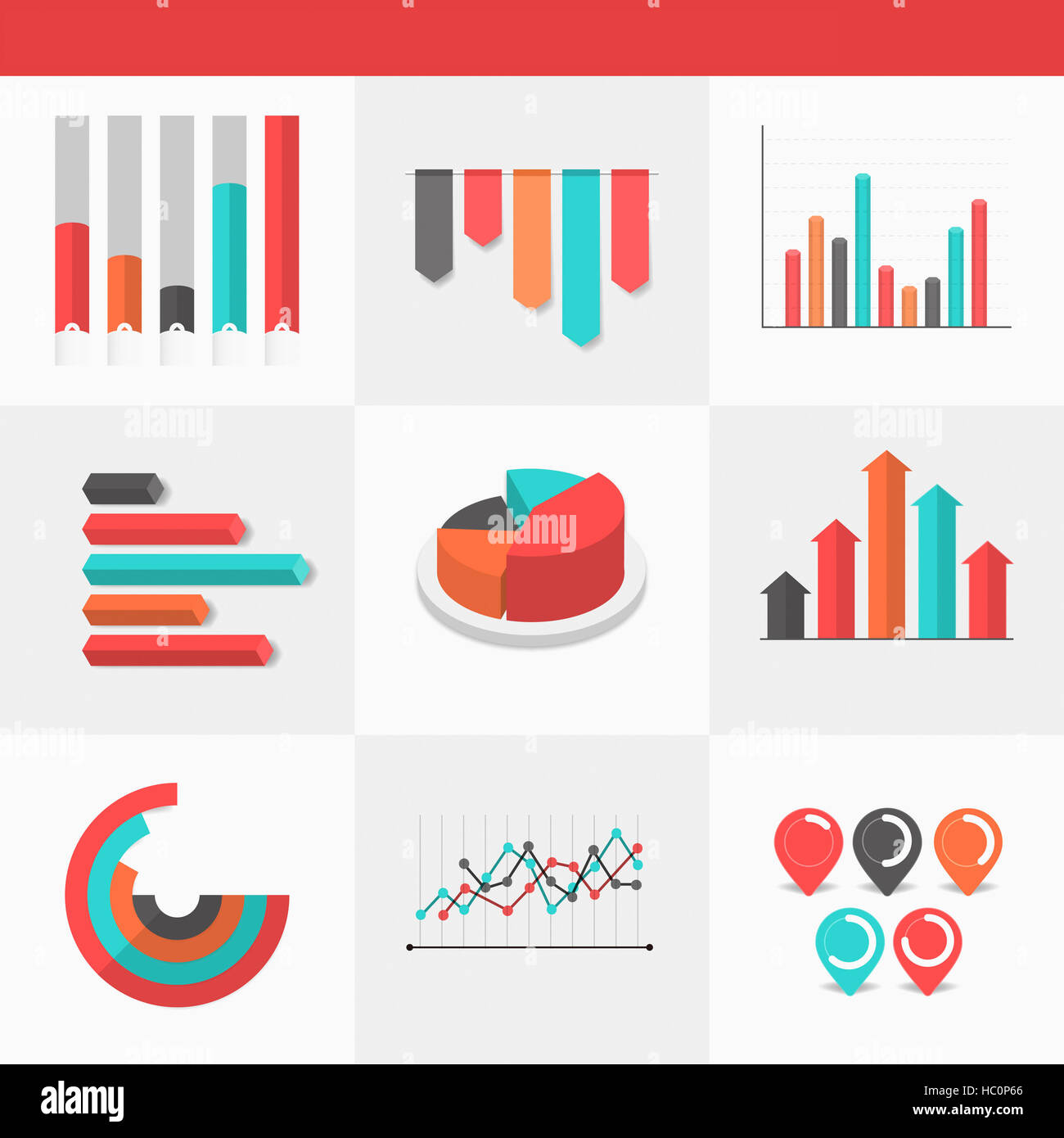 Various graphs and infographic diagrams related to business Stock Photo ...